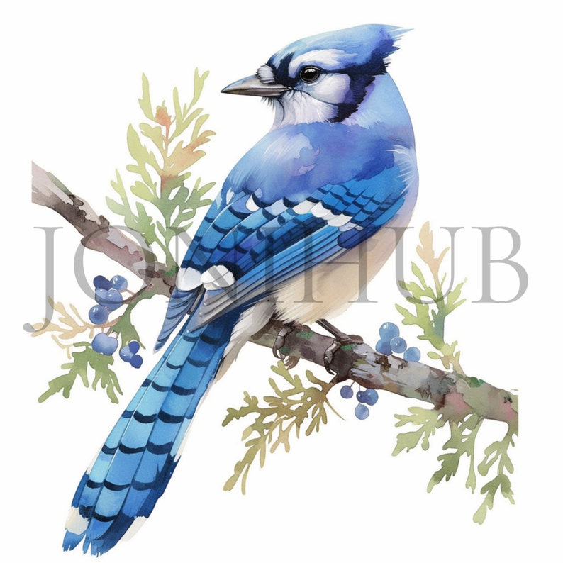 Vintage Blue Jay Clipart | 10 High Quality Jpg's | Digital Download ...