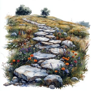 Rocky Path Clipart | 10 High Quality Jpgs | Digital Download ...