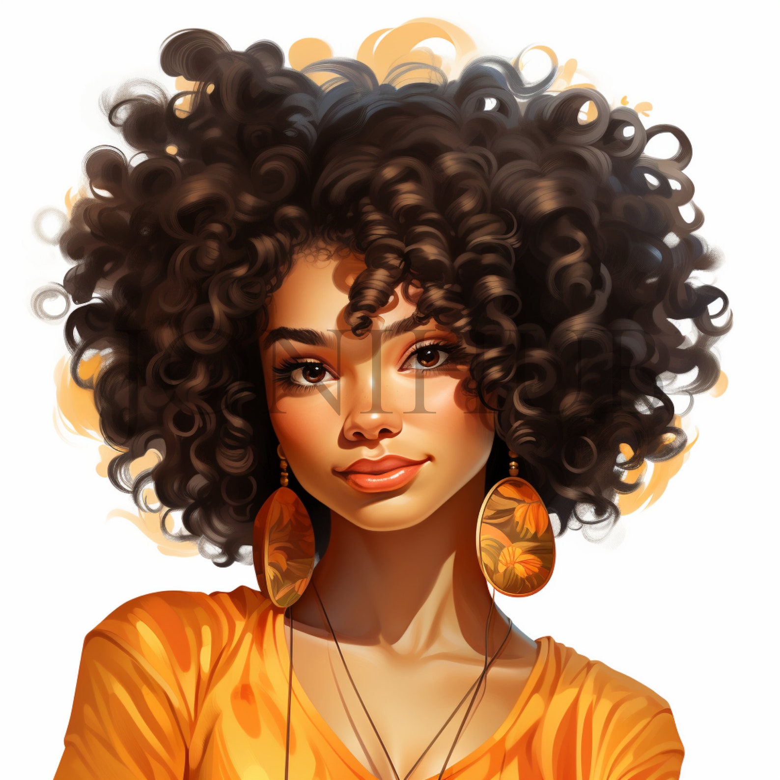 Afro Woman Clipart 10 High Quality Jpg's Digital Download Afro Girl ...