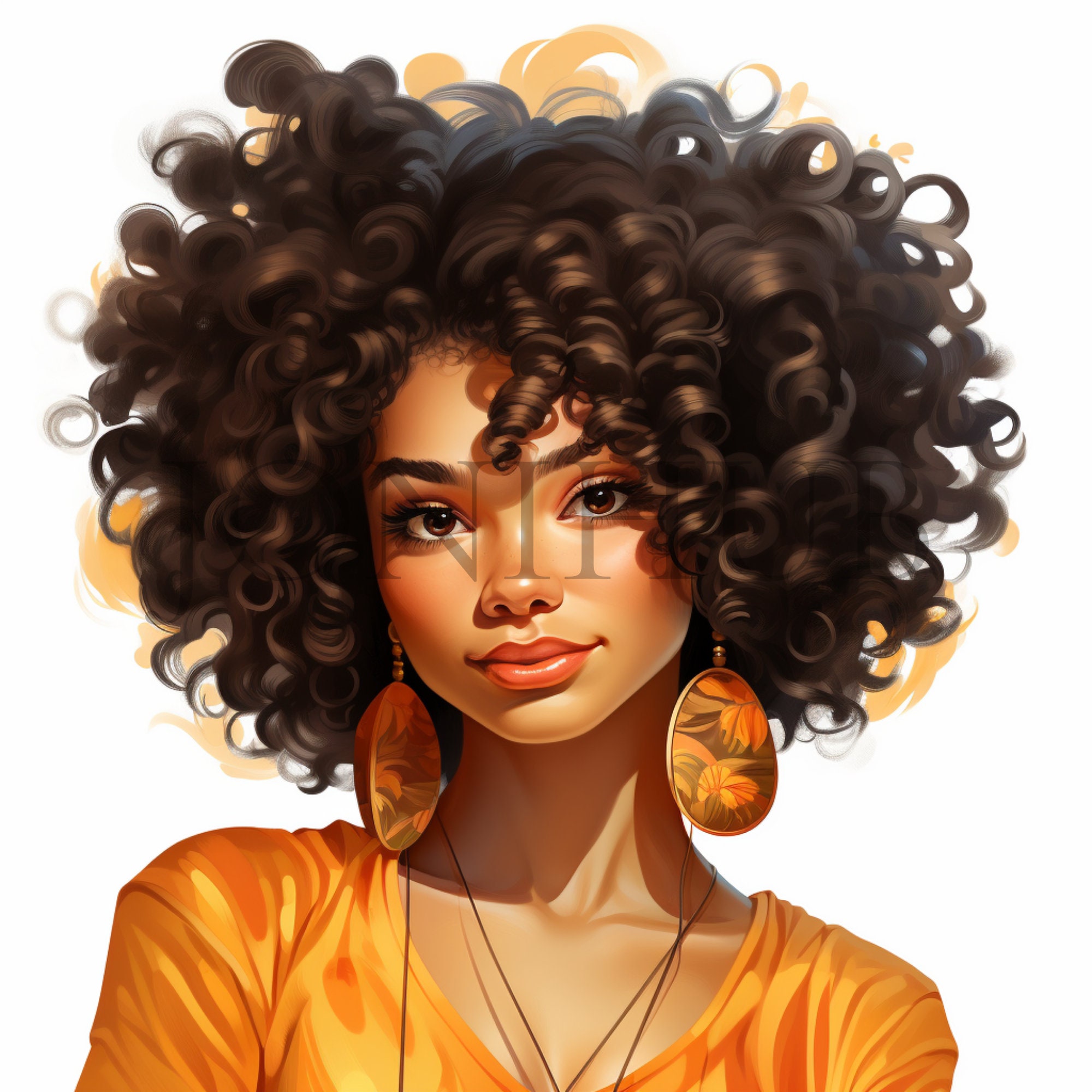 Afro Woman Clipart 10 High Quality Jpg's Digital Download Afro Girl ...