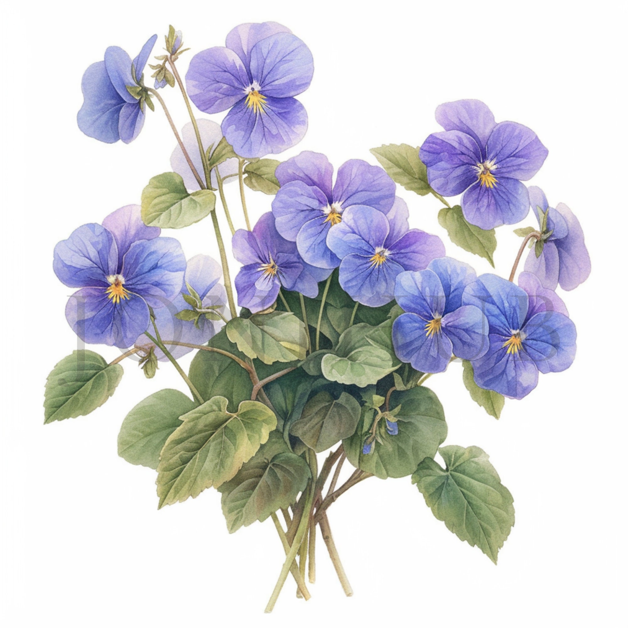 Violets Clipart | 10 High Quality Jpgs | Digital Download | Violet ...
