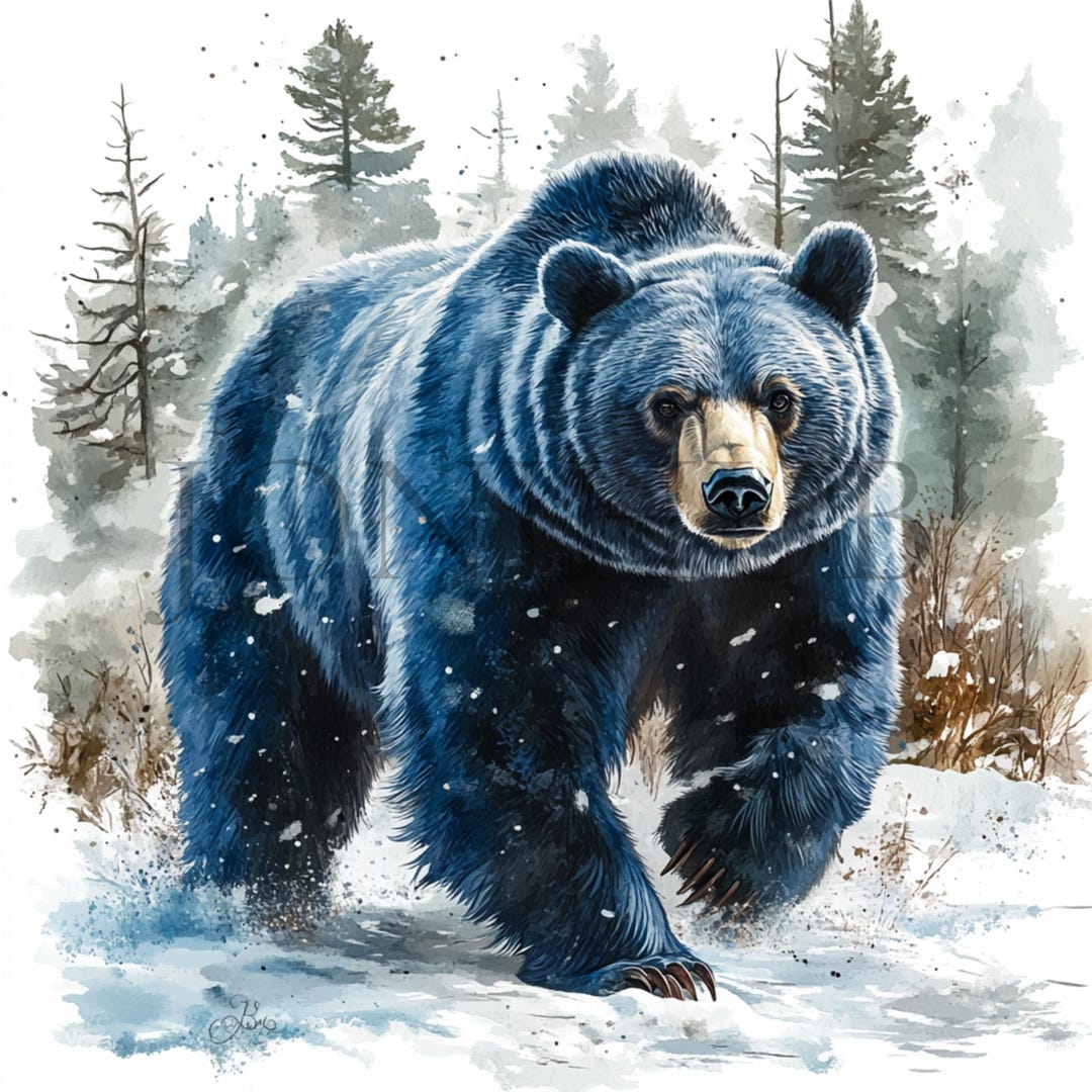 Bear in Winter Clipart | 10 High Quality Jpg's | Digital Download ...