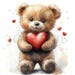 Teddy Bear With Heart Clipart | 10 High Quality Jpgs | Instant Digital ...