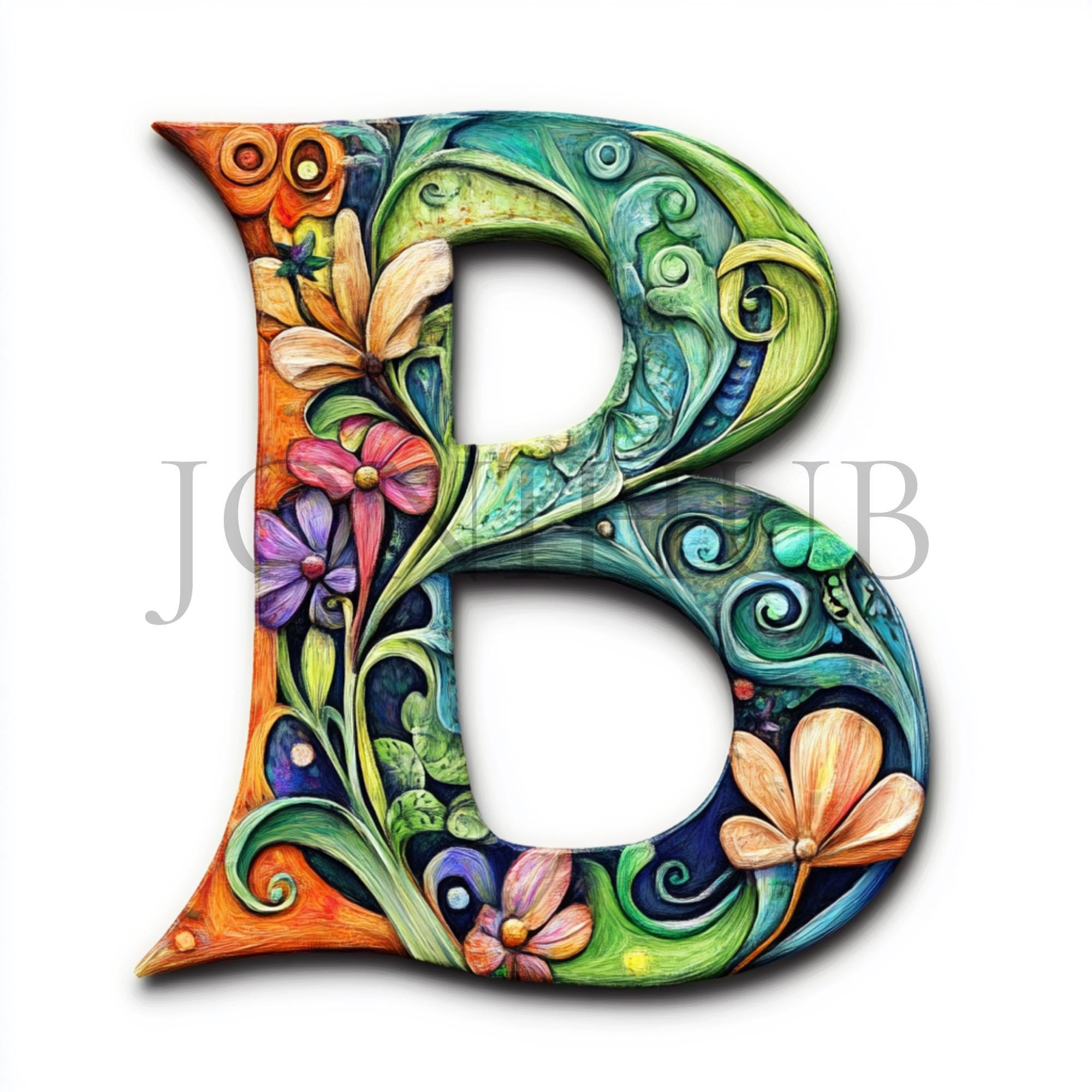 Letter B Clipart 10 High Quality Jpgs Digital Download Watercolor ...