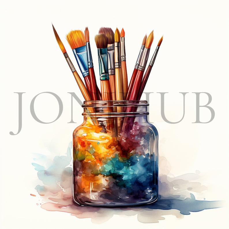 Paint Brushes Clipart | 10 High Quality Jpg's | Digital Download ...