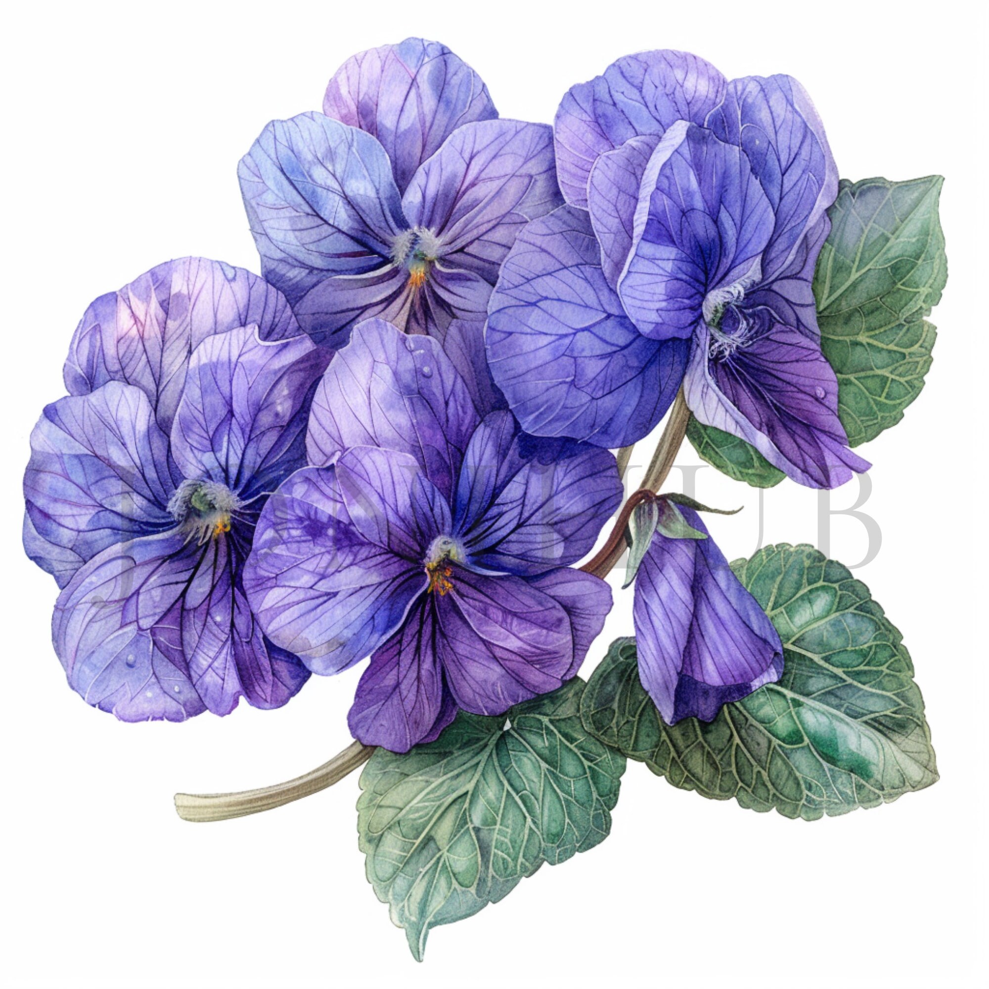 Violets Clipart | 10 High Quality Jpgs | Digital Download | Floral ...