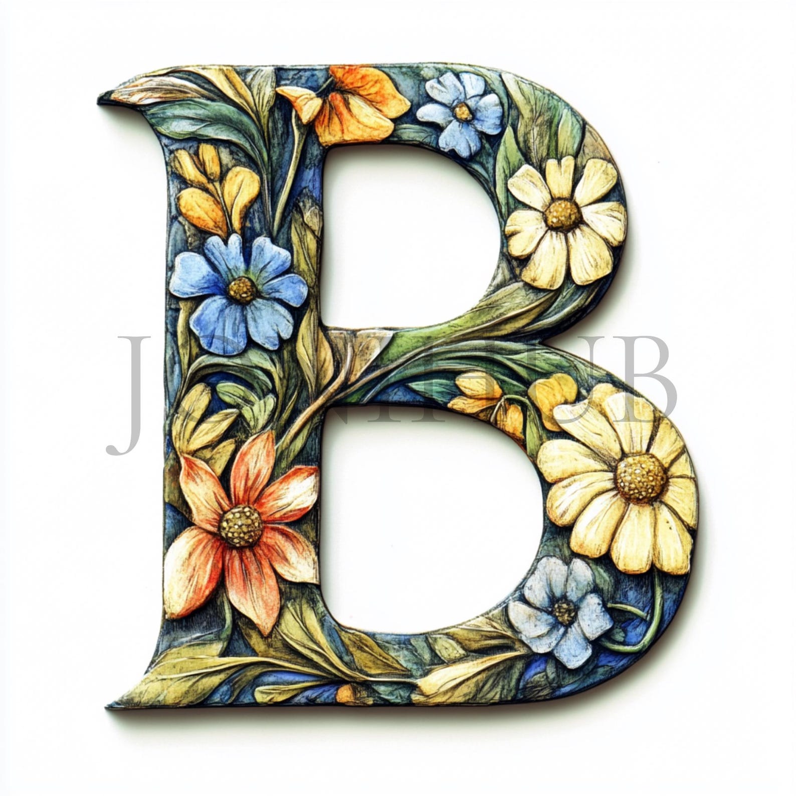Letter B Clipart 10 High Quality Jpgs Digital Download Watercolor ...