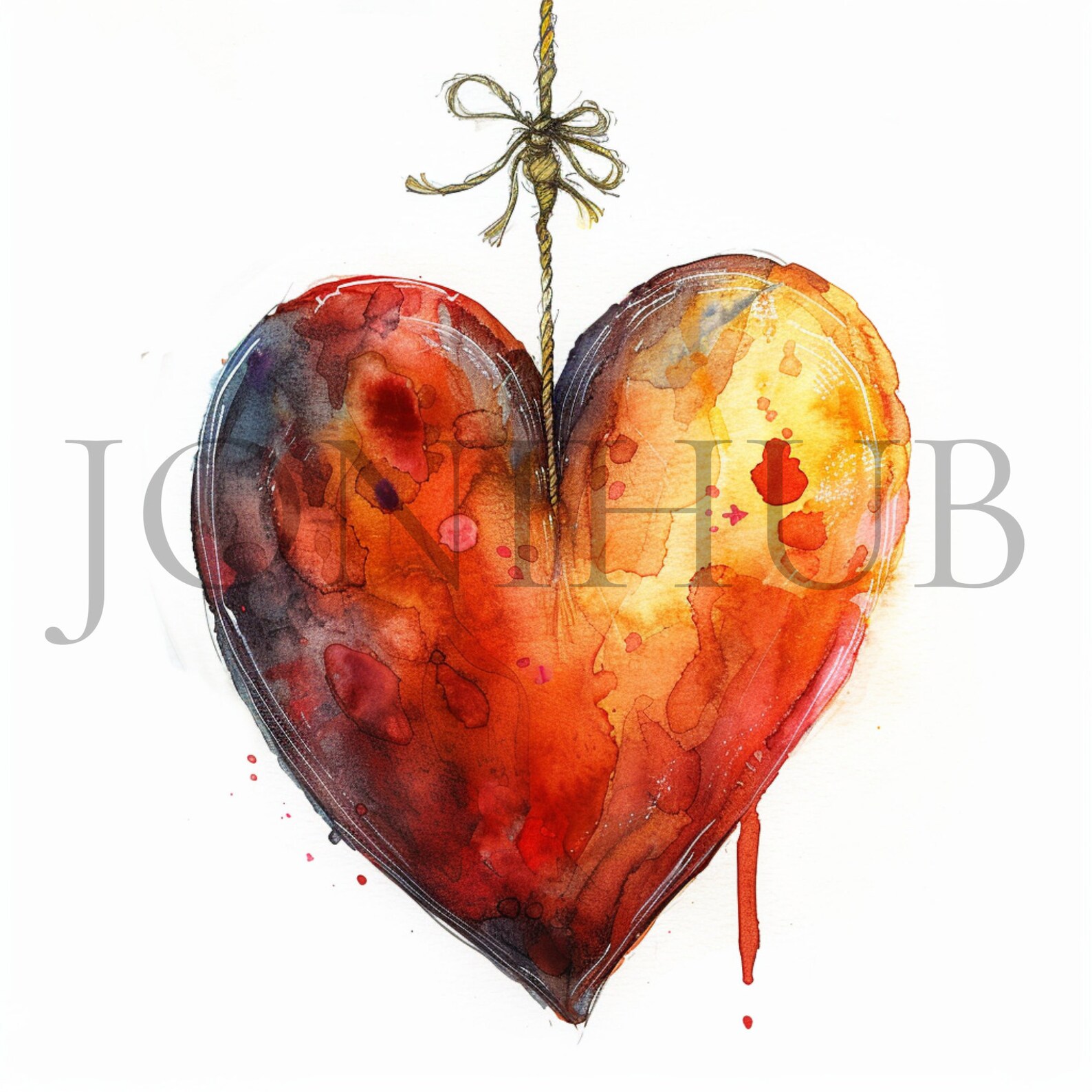 Hanging Hearts Clipart 10 High Quality Jpg's Digital Download Valentine ...