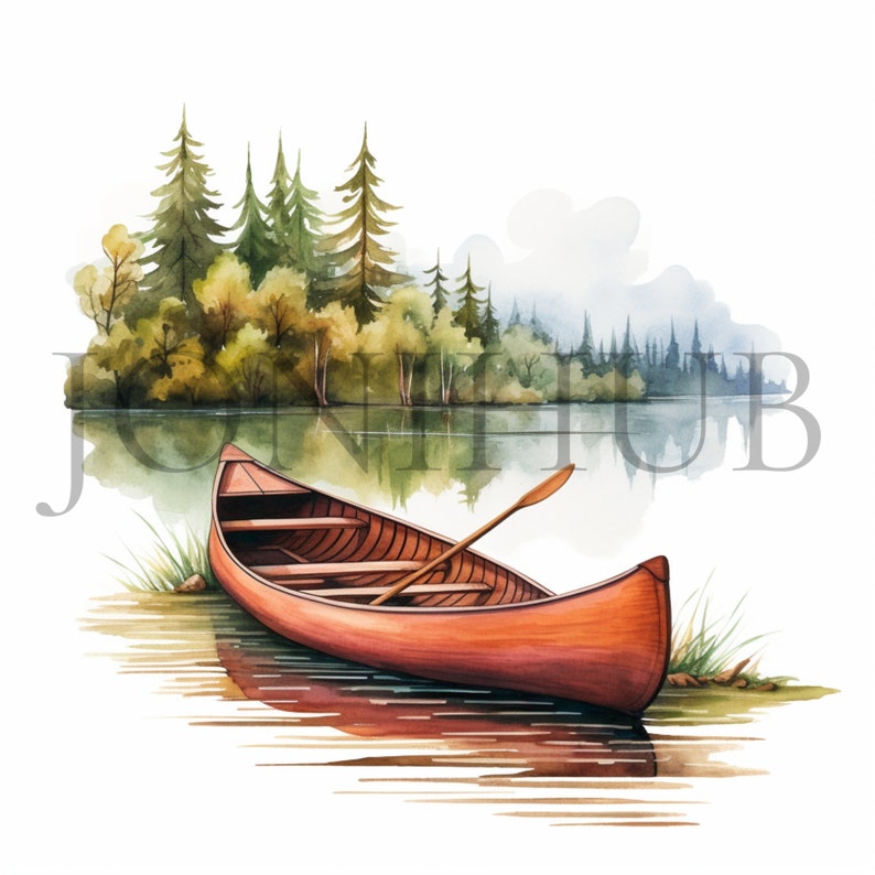 Vintage Canoe Clipart 10 High Quality Jpg's Digital Download Antique ...