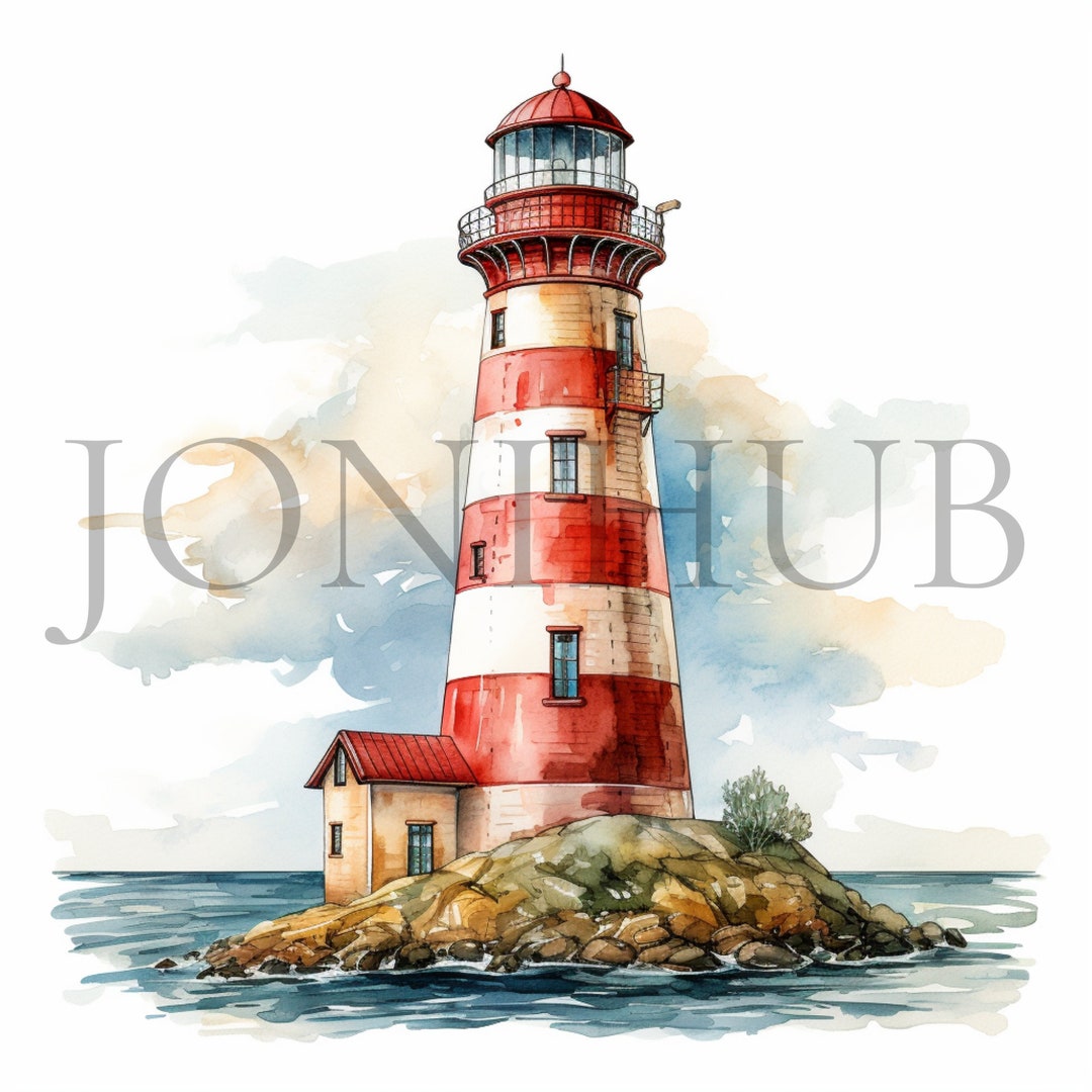 Lighthouse Clipart | 10 High Quality Jpg's | Digital Download | Coastal ...