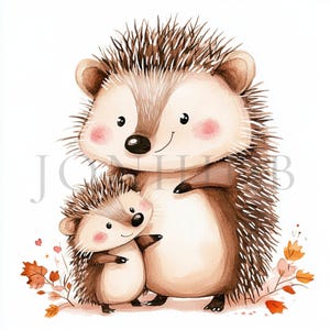 Hedgehog Family Cartoon Clipart | 10 High Quality Jpgs | Digital ...