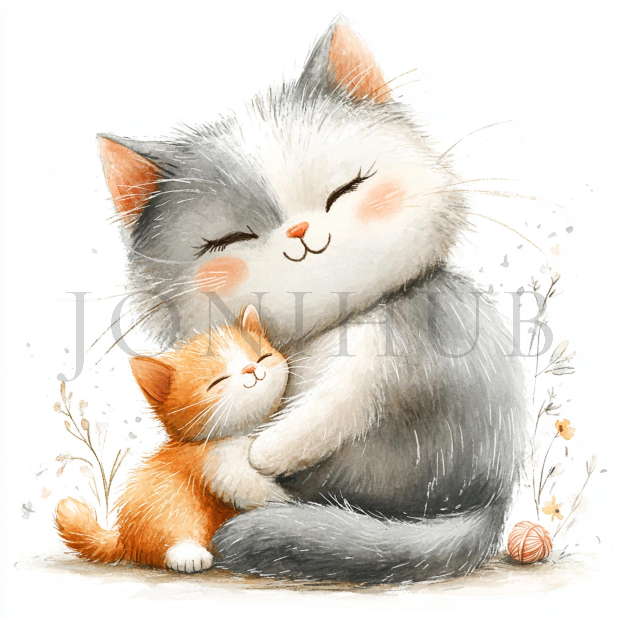 Cat and Kitten Clipart | 10 High Quality Jpgs | Digital Download | Junk ...