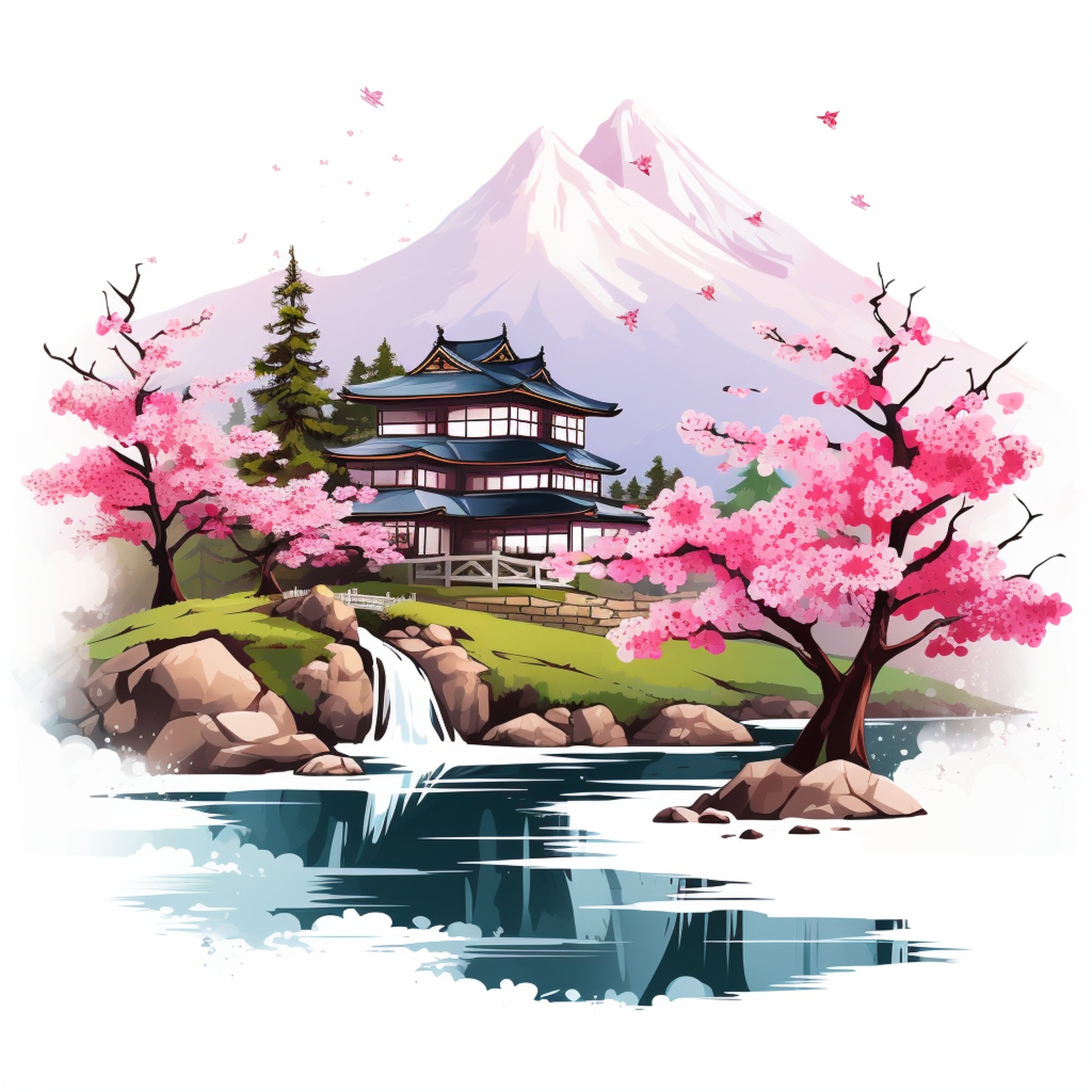 Japanese Landscape Clipart 10 High Quality Jpgs Digital Download ...
