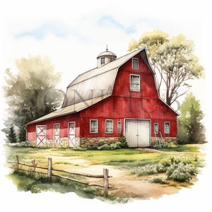 Red Barn Clipart | 10 High Quality Jpg's | Digital Download | Clipart ...