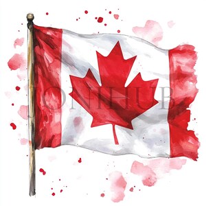 Watercolor Canadian Flag Clipart 10 High Quality Jpg's Digital Download ...