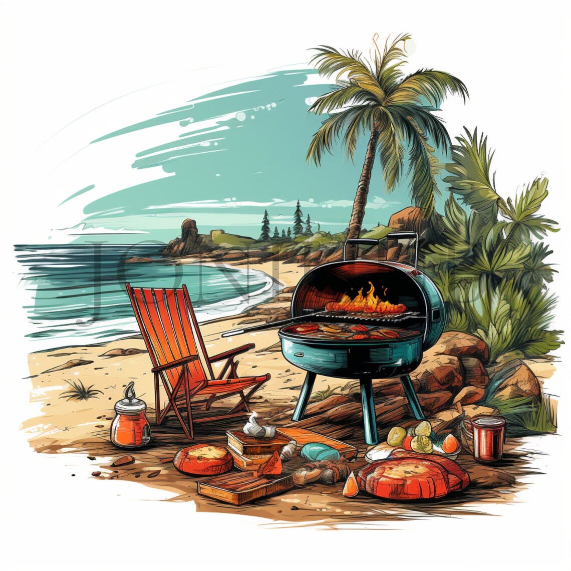 Summer BBQ Clipart | 10 High Quality Jpg's | Digital Download | Outdoor ...