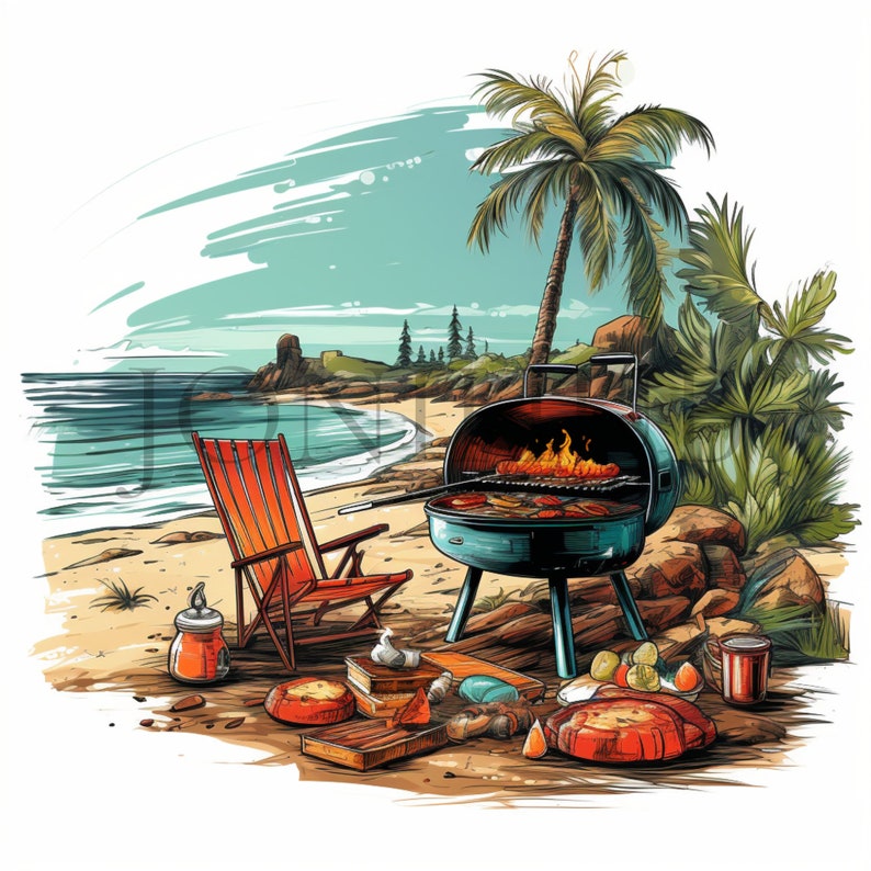 Summer BBQ Clipart | 10 High Quality Jpg's | Digital Download | Outdoor ...