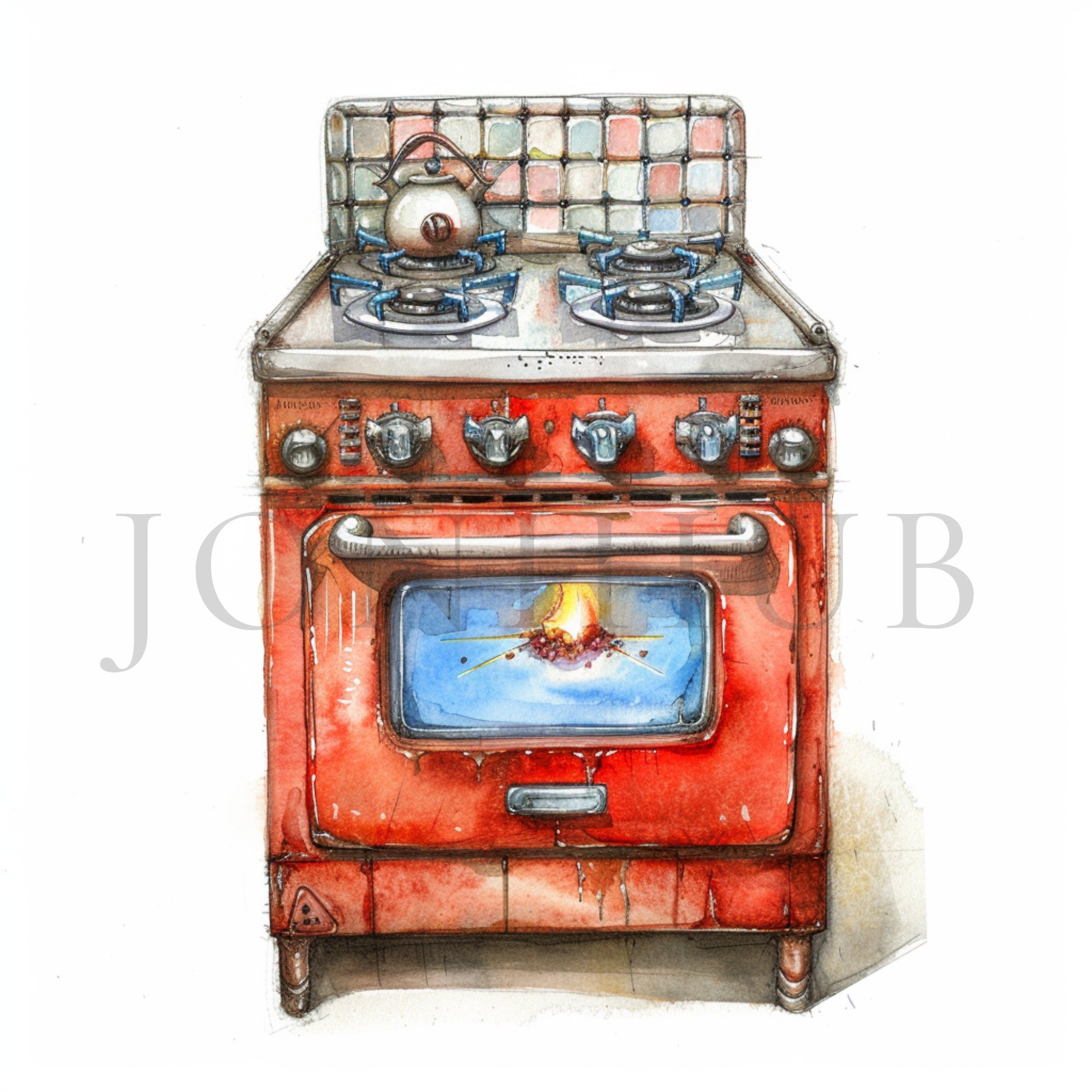 Oven Clipart 10 High Quality Jpgs Instant Digital Download Oven Kitchen ...