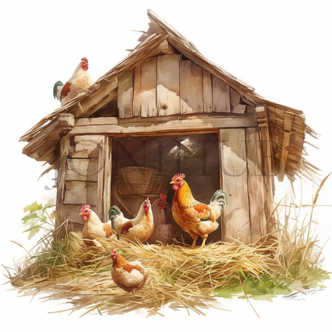 Chicken Coop Clipart | 10 High Quality Jpg's | Digital Download ...