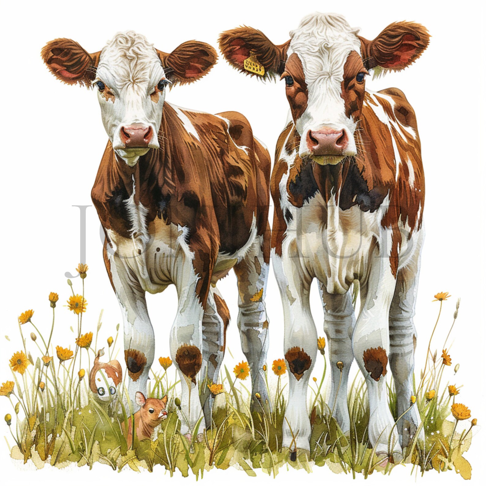 Cow and Calf Clipart | 10 High Quality Jpg's | Digital Download | Farm ...