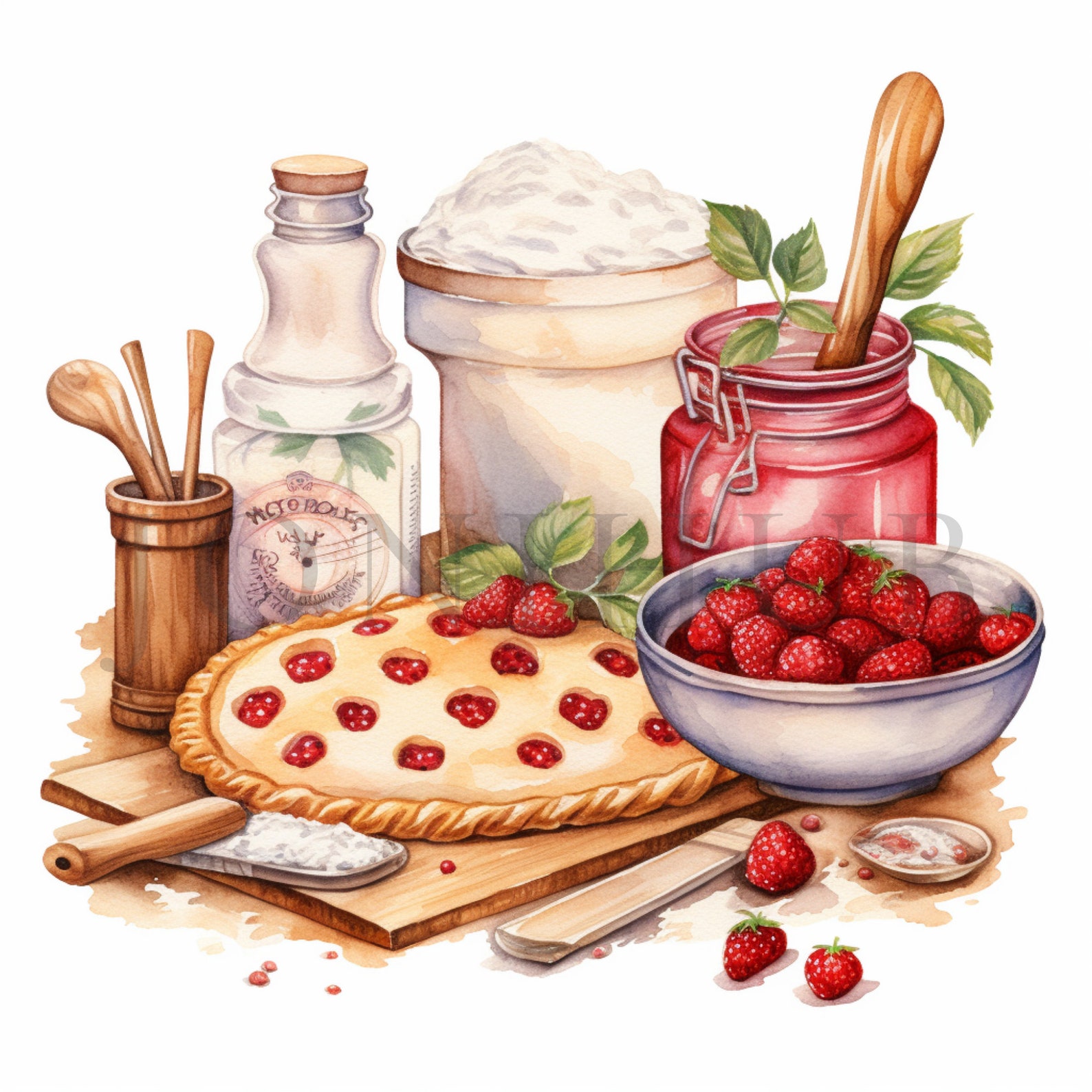 Vintage Baking Clipart 10 High Quality Jpgs Digital Download Bakery ...