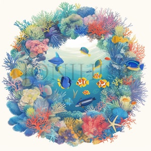 Vibrant Coral Reef Fish Clipart | 10 High Quality Jpg's | Digital ...