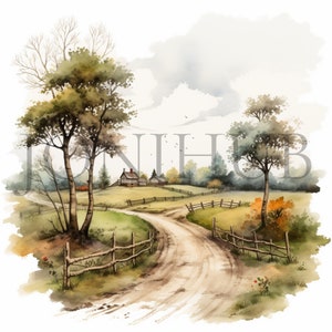 Country Lanes Clipart | 10 High Quality Jpgs | Digital Download ...
