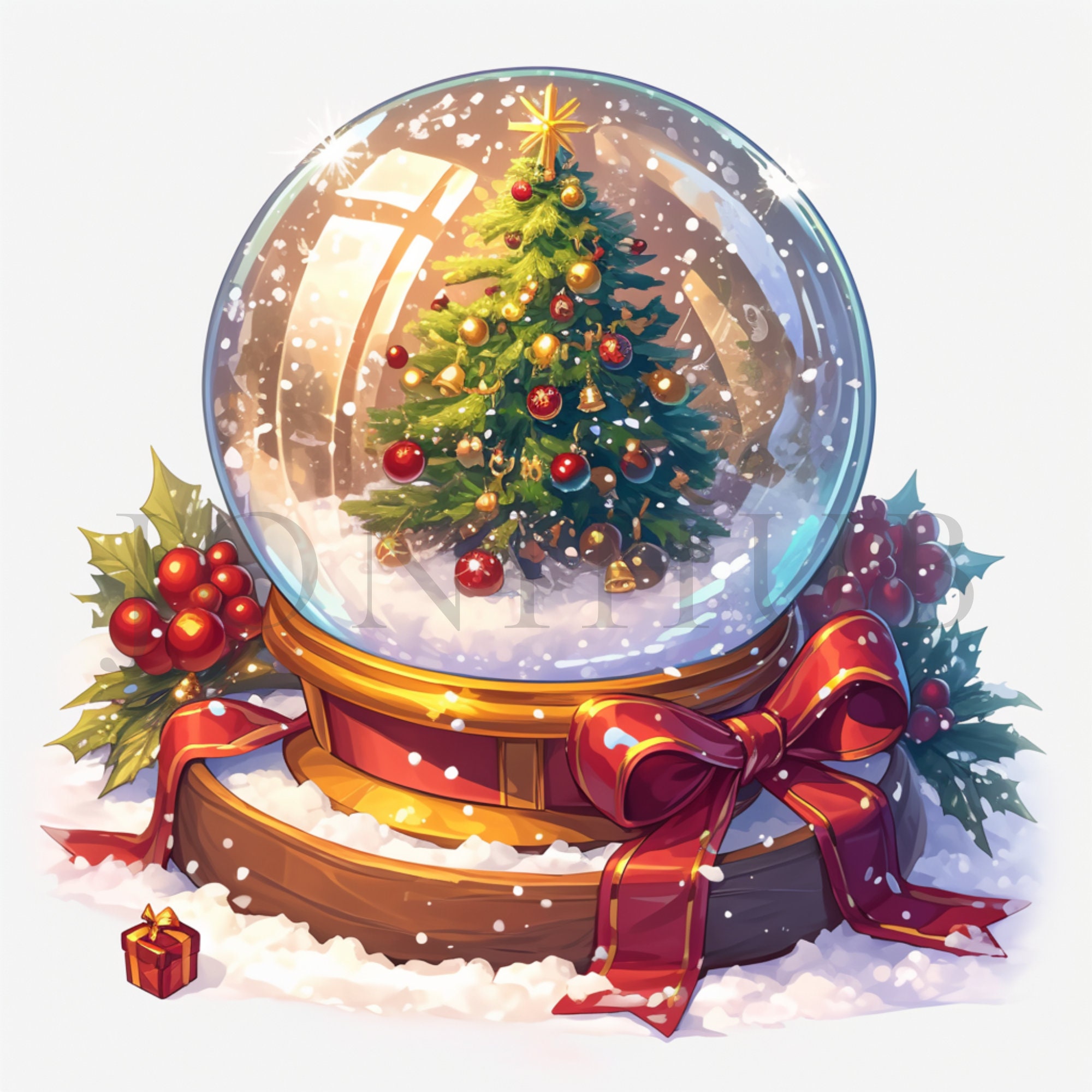 Holiday Snow Globe Clipart 10 High Quality Jpg's Instant Digital ...