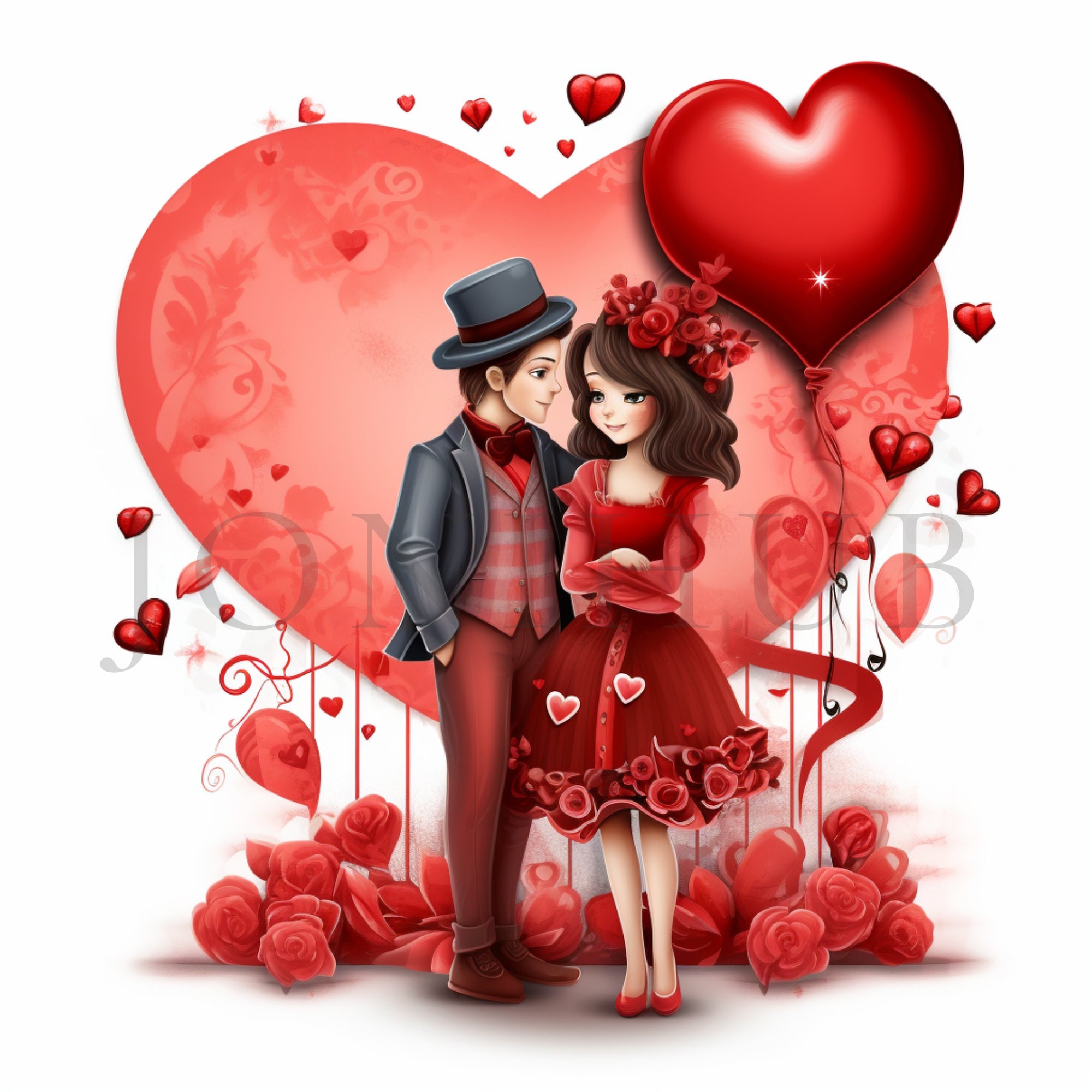 Valentines Day Couple Clipart, 10 High Quality Jpgs, Valentines Day ...