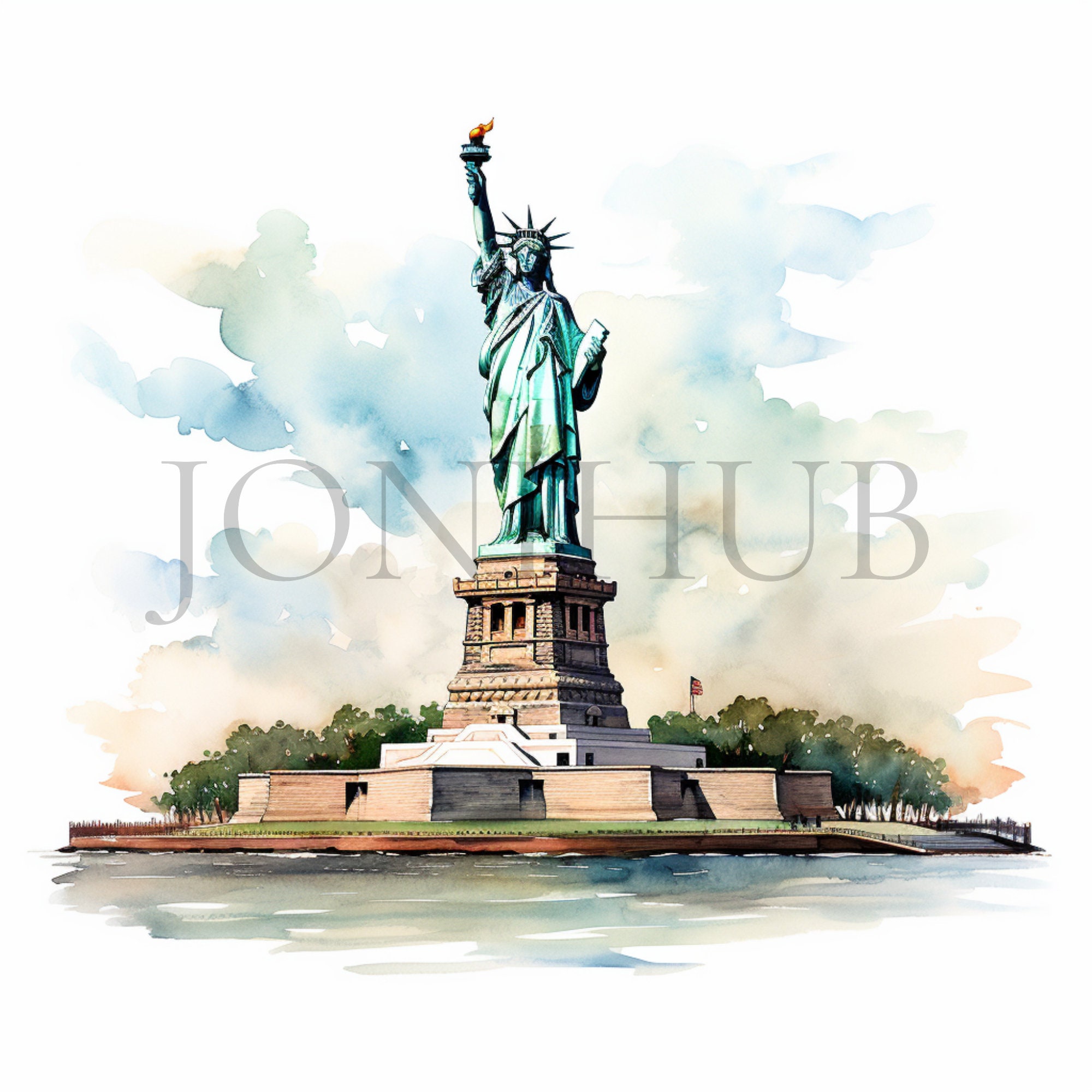 Statue of Liberty Clipart 10 High Quality Jpgs Digital Download ...