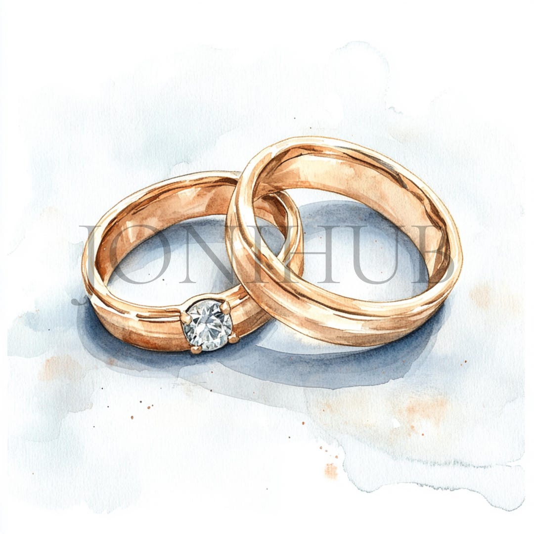 Wedding Rings Clipart | 10 High Quality Jpg's | Digital Download ...