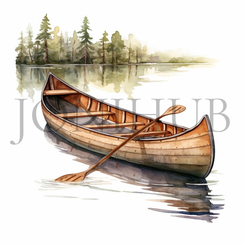 Vintage Canoe Clipart 10 High Quality Jpg's Digital Download Antique ...