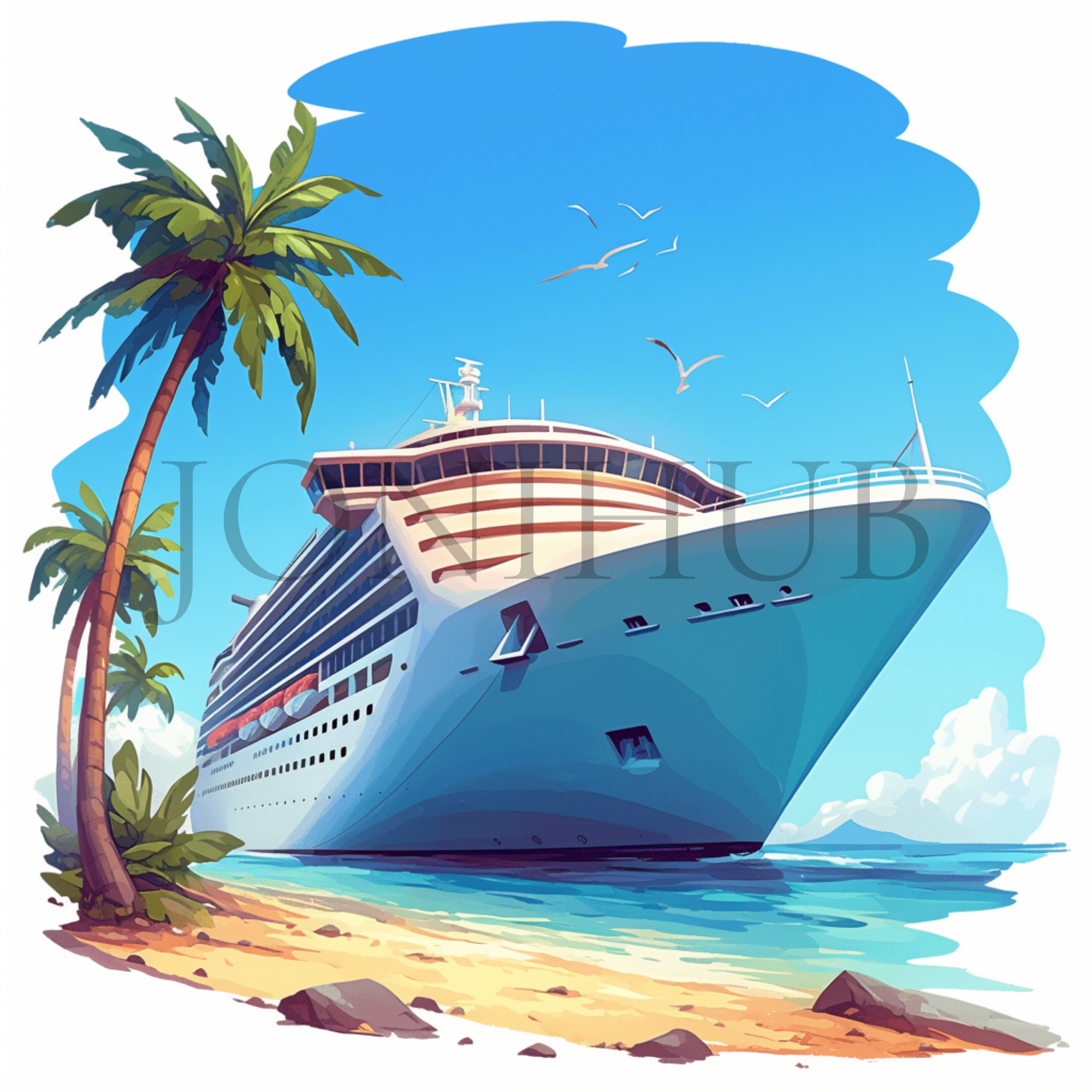 Cruise Vacation Clipart 10 High Quality Jpg's Digital Download Travel ...