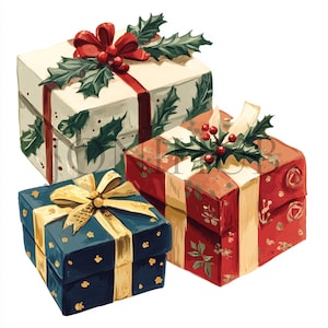 Holiday Presents Clipart | 10 High Quality Jpgs | Digital Download ...