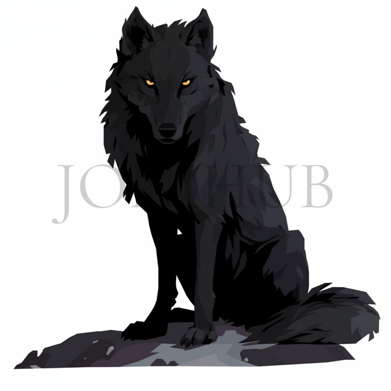 Black Wolf Clipart | 10 High Quality Jpg's | Digital Download ...