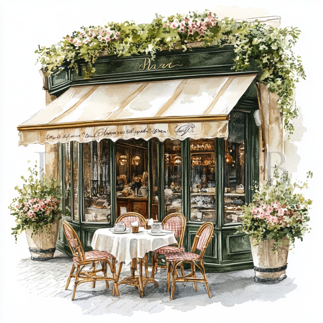 Paris Cafe Clipart | 10 High Quality Jpgs | Digital Download | Paper ...