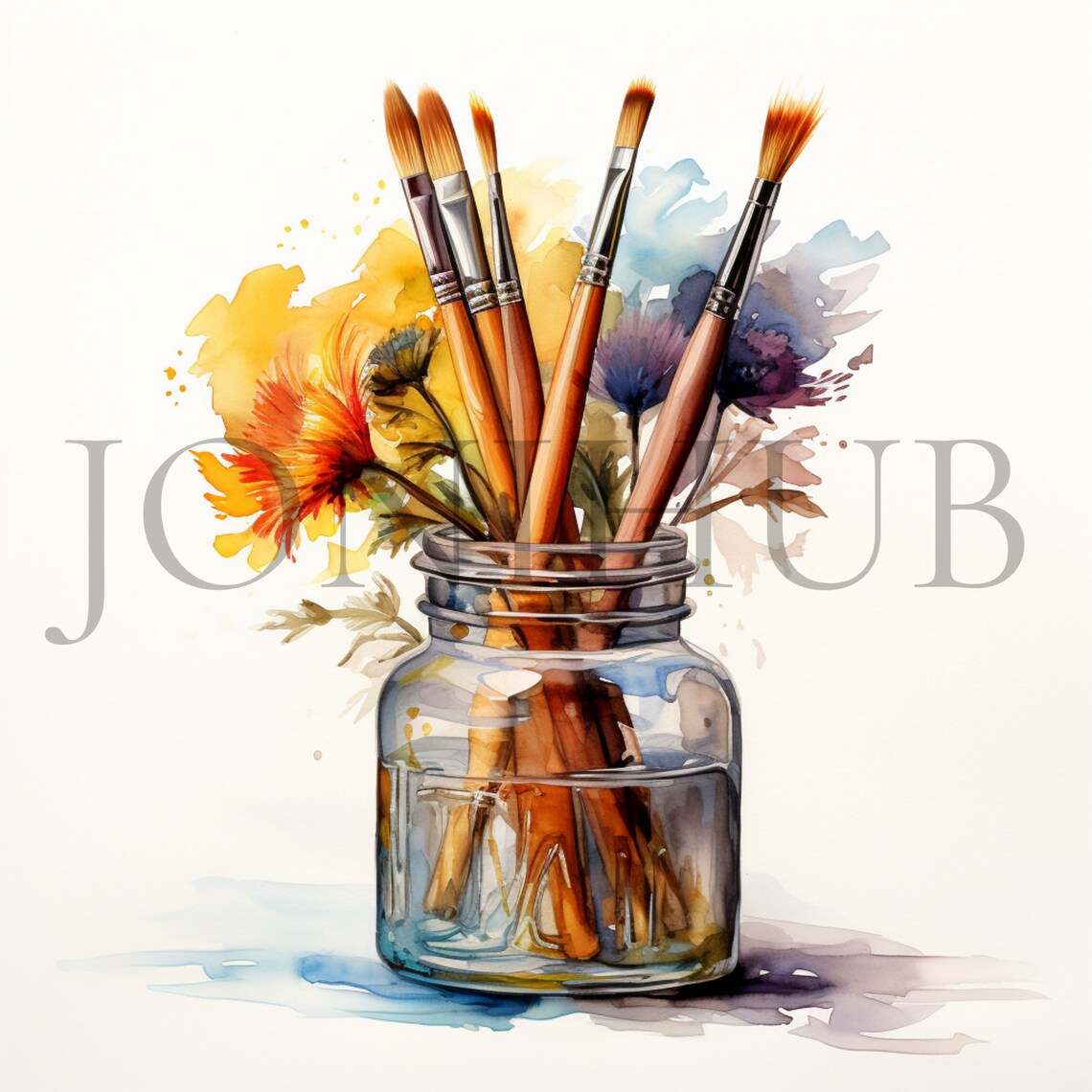 Paint Brushes Clipart 10 High Quality Jpg's Digital Download Card ...