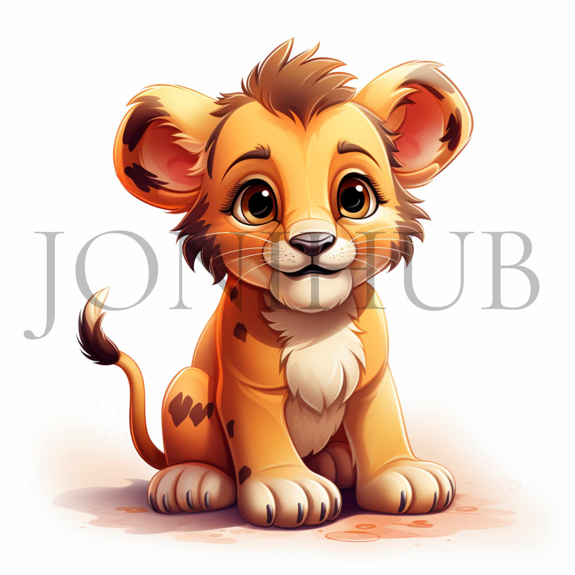 Cute Lion Cub Clipart 10 High Quality Jpg's Digital Download Adorable ...