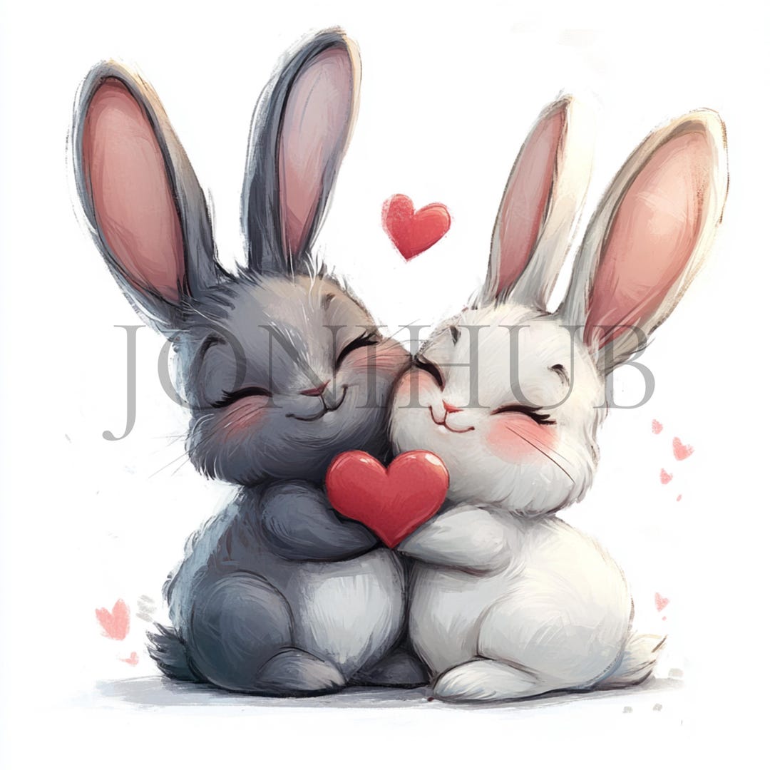 Bunny Love Clipart | 10 High Quality Jpg's | Digital Download ...