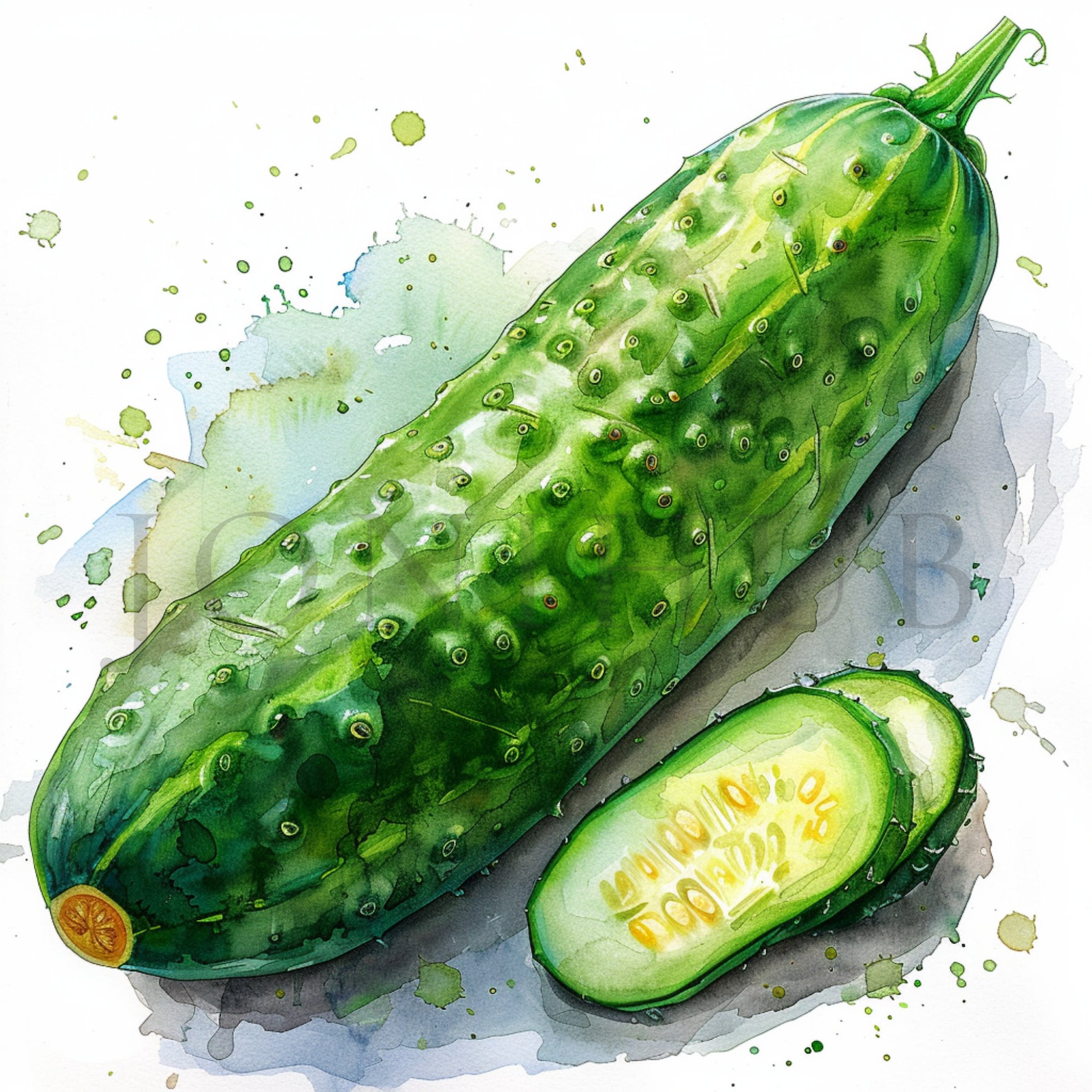 Cucumber Clipart 10 High Quality Jpgs Digital Download Clip Art ...