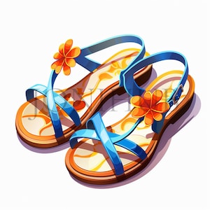Summer Sandals Clipart | 10 High Quality Jpg's | Digital Download ...