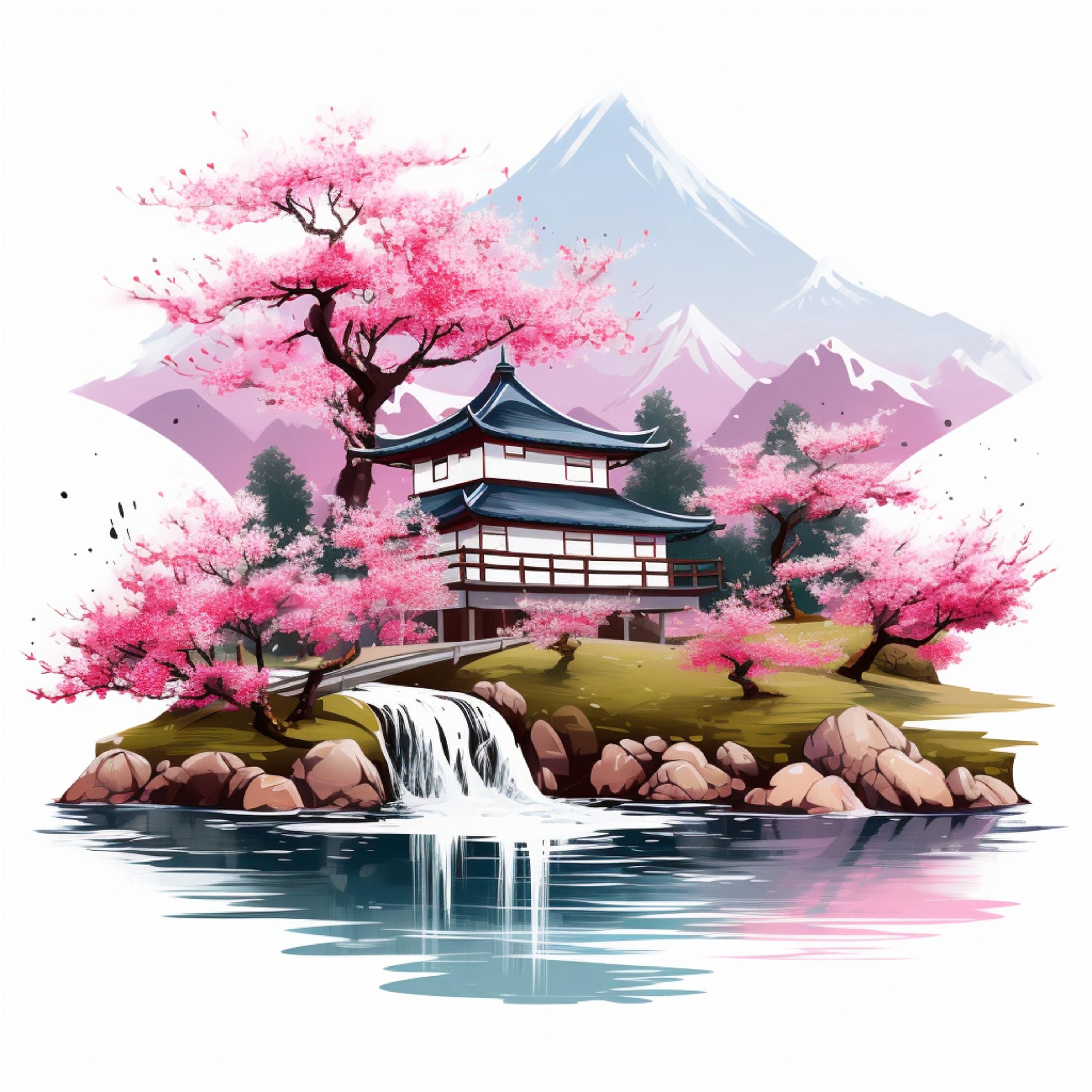 Japanese Landscape Clipart 10 High Quality Jpgs Digital Download ...