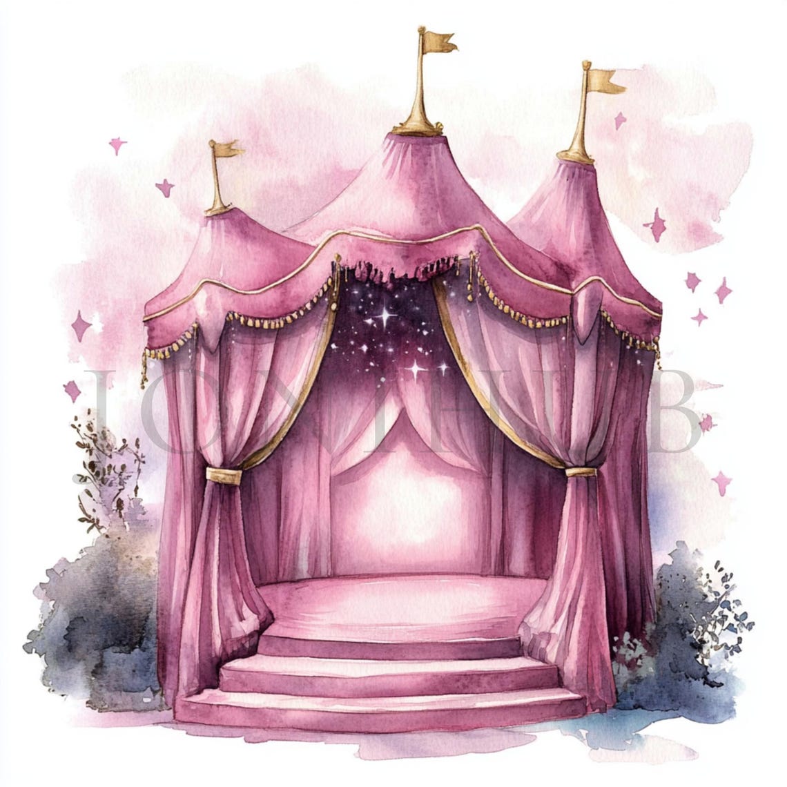 Pink Magic Stage Clipart | 10 High Quality Jpgs | Digital Download ...