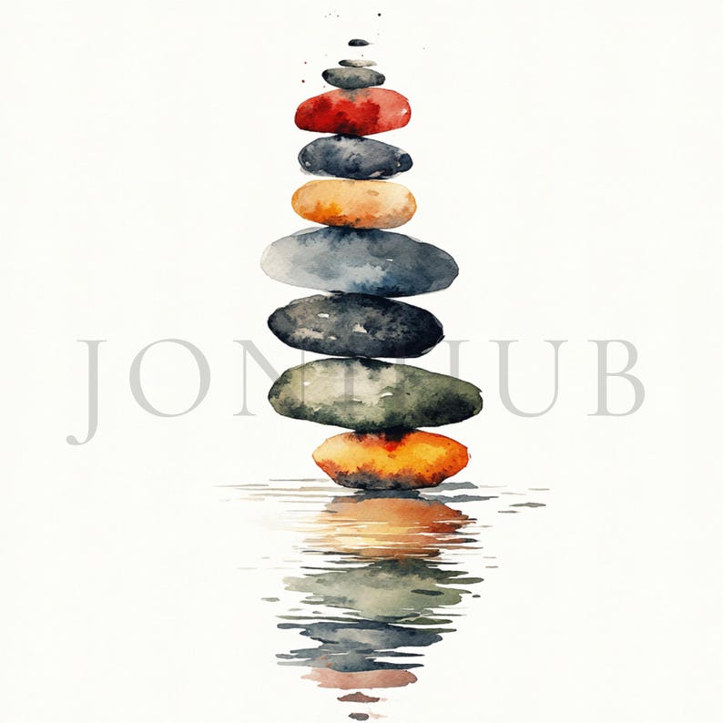 Zen Stones Art Clipart | 10 High Quality JPG | Digital Download | Paper ...