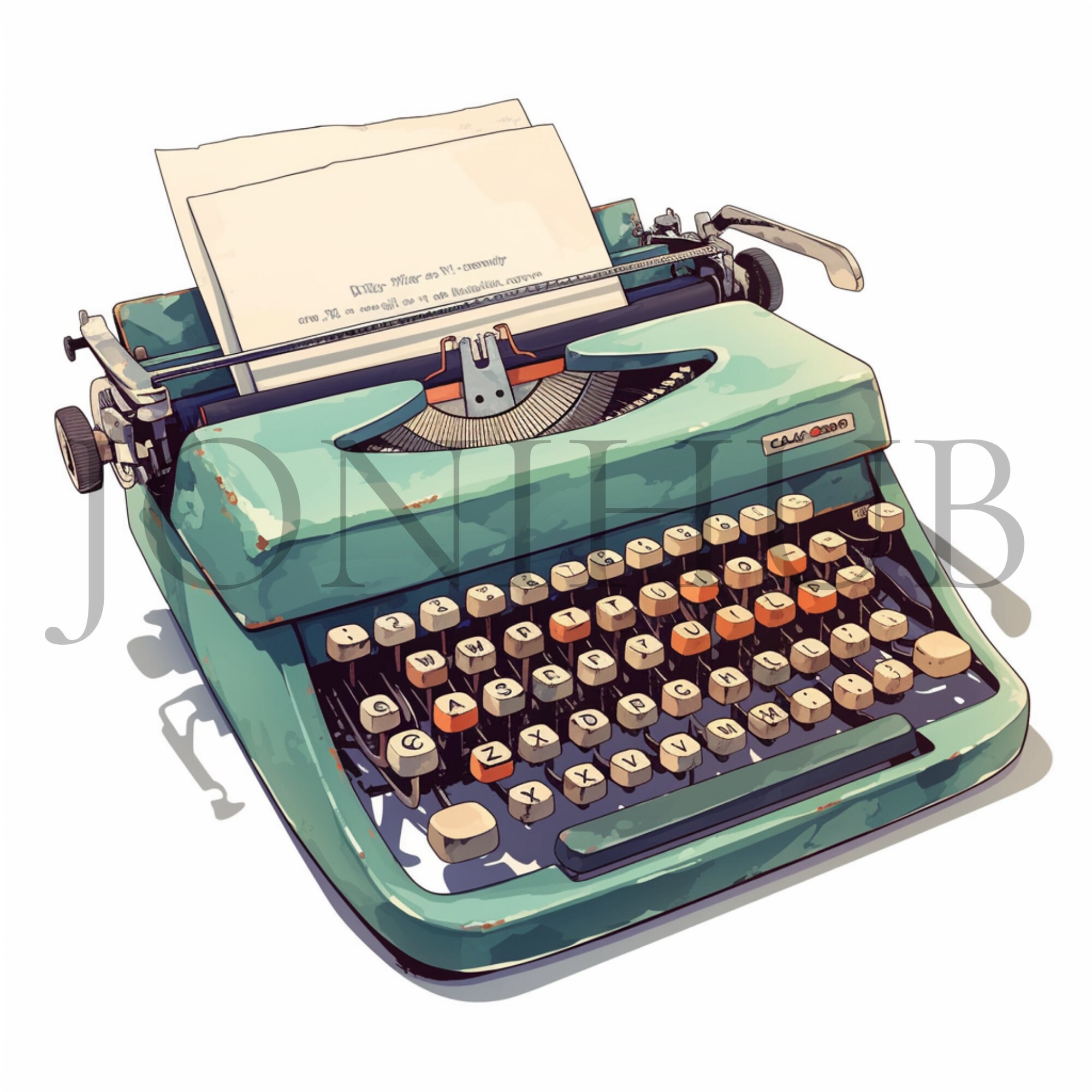 Typewriter Clipart 10 High Quality Jpg's Digital Download Retro ...