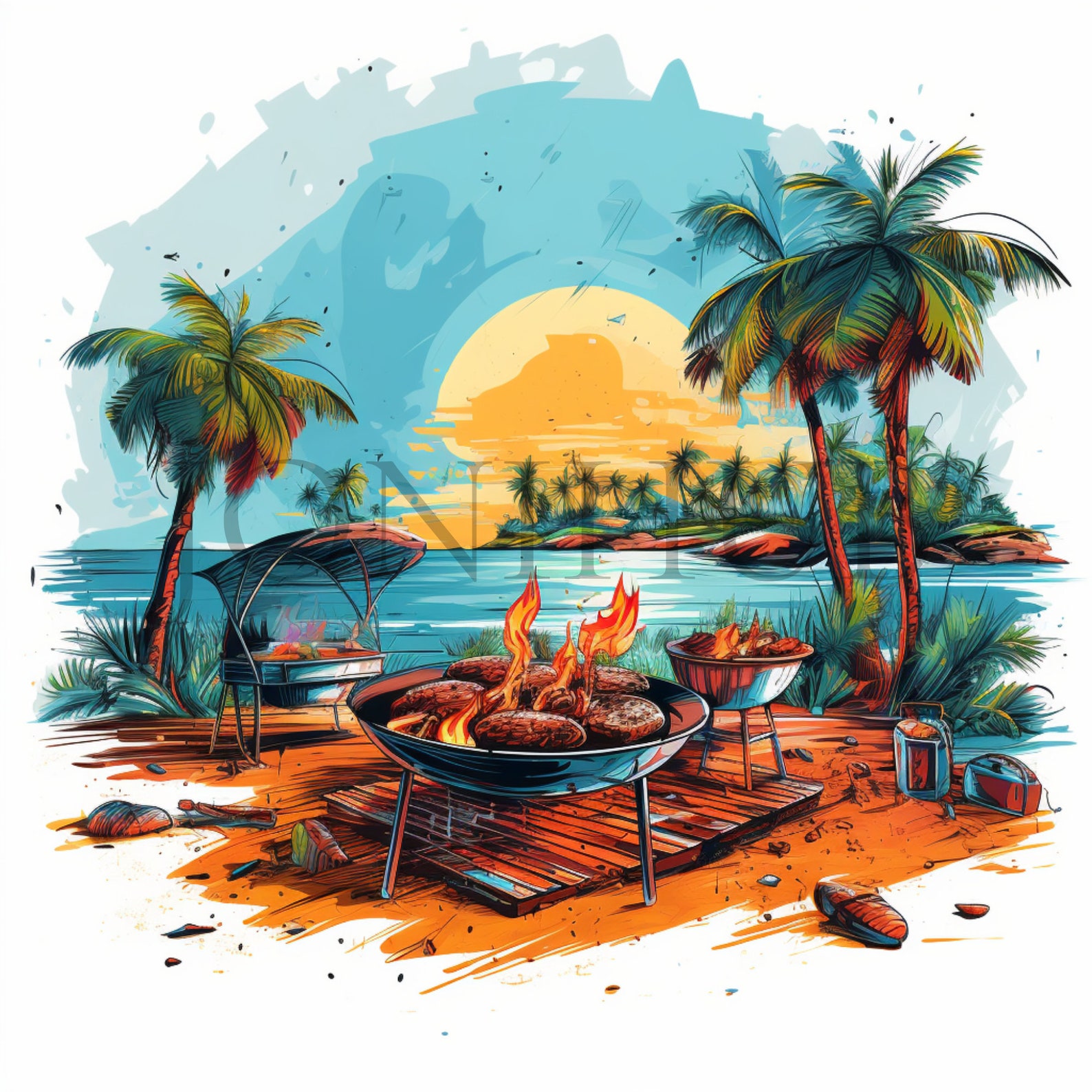 Summer BBQ Clipart | 10 High Quality Jpg's | Digital Download ...