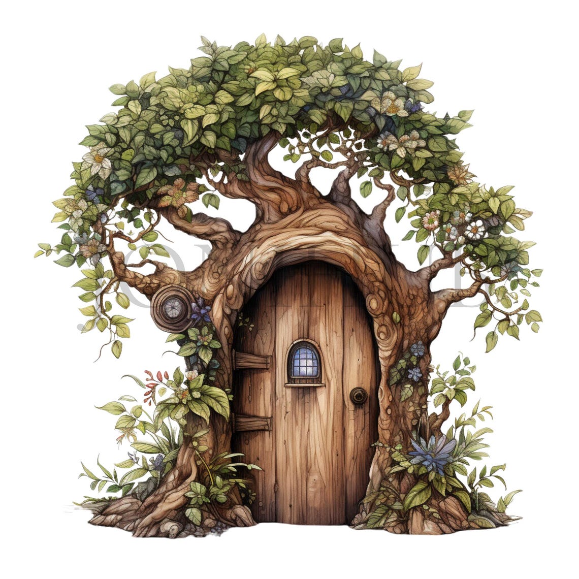Fairy Tree Trunk Doors Clipart | 10 High Quality Jpg's | Digital ...