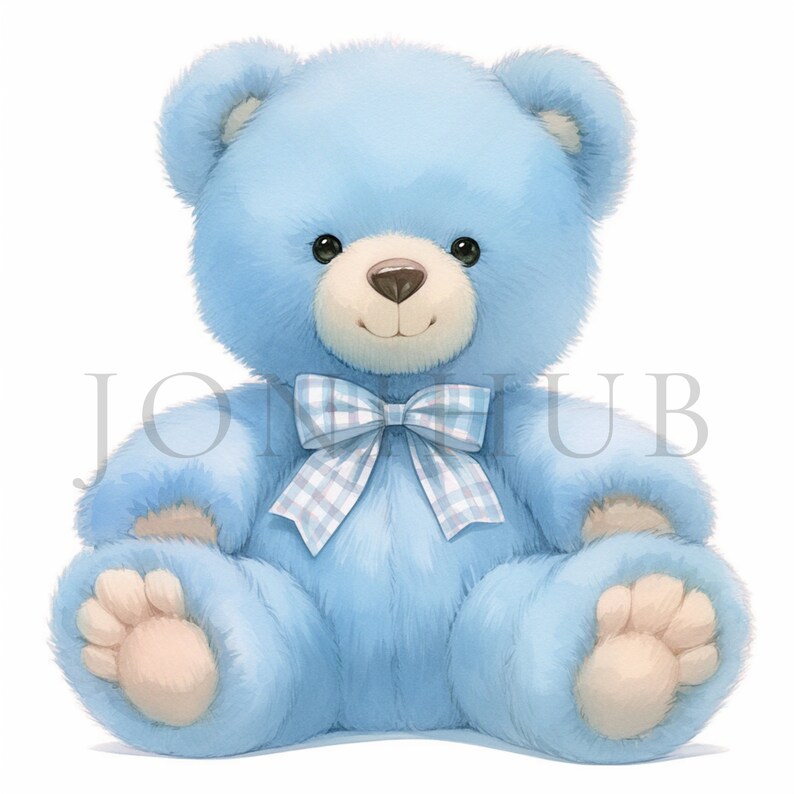 Blue Teddy Bear Clipart 10 High Quality Jpgs Digital Download Teddy ...