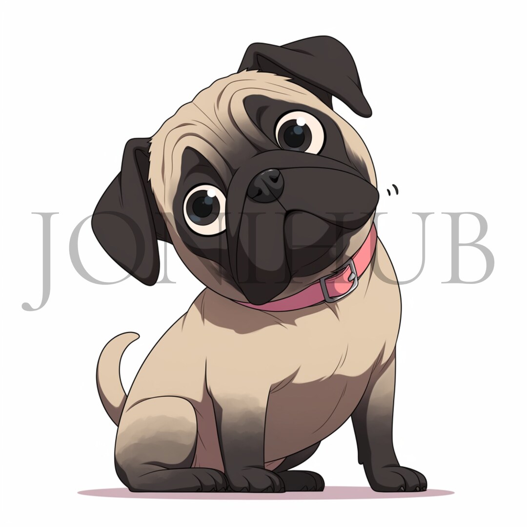 Pug Clipart | 10 High Quality Jpg's | Digital Download | Cute Dog Art ...