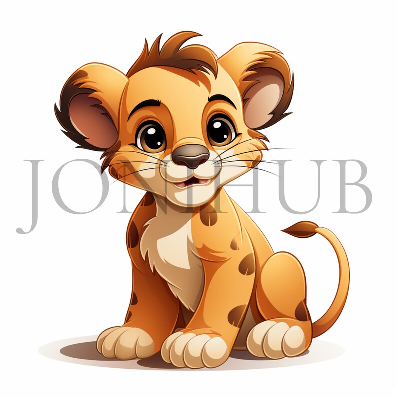 Cute Lion Cub Clipart 10 High Quality Jpg's Digital Download Adorable ...